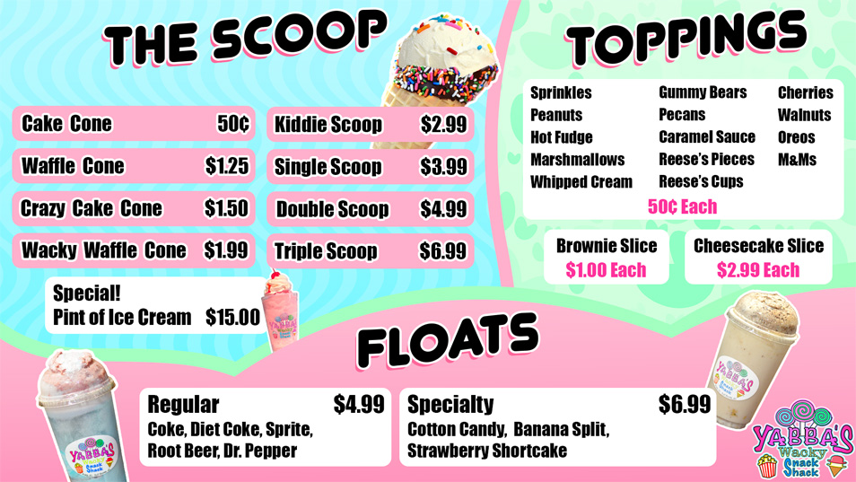 Foley Menu – Yabba's Wacky Snack Shack